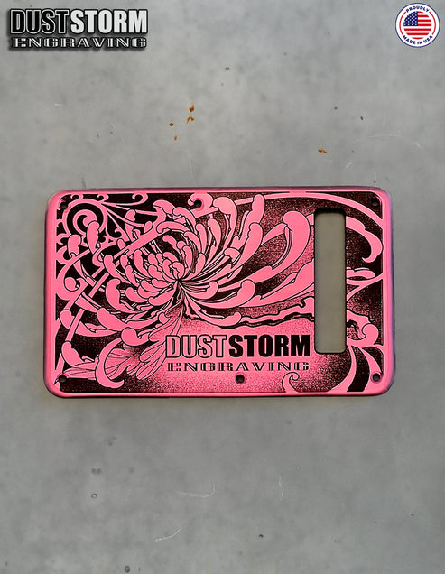 American Flag Pickguard & Free Tremolo Cover in Pink Acrylic Mirror fo ...