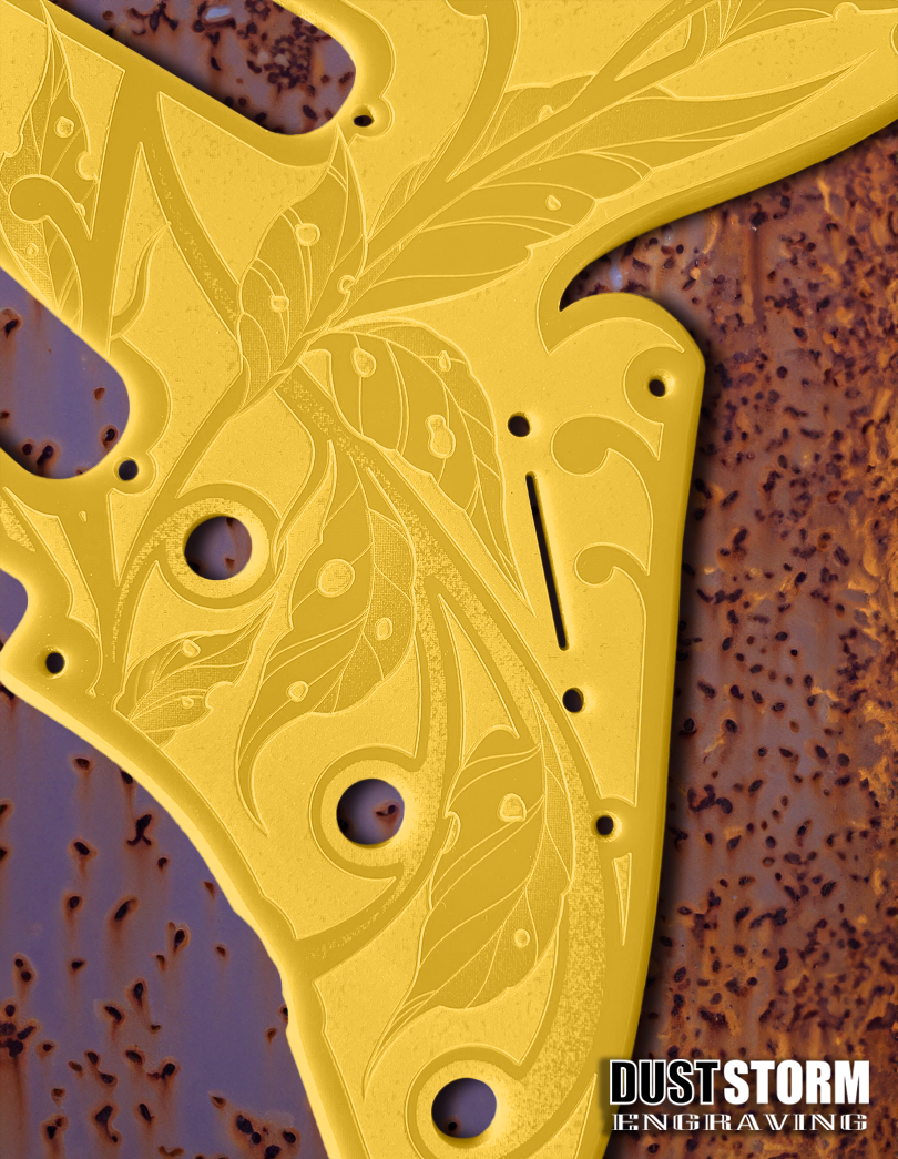 Custom Laser Engraved Solid Color Acrylic Pickguards – Dust Storm Engraving
